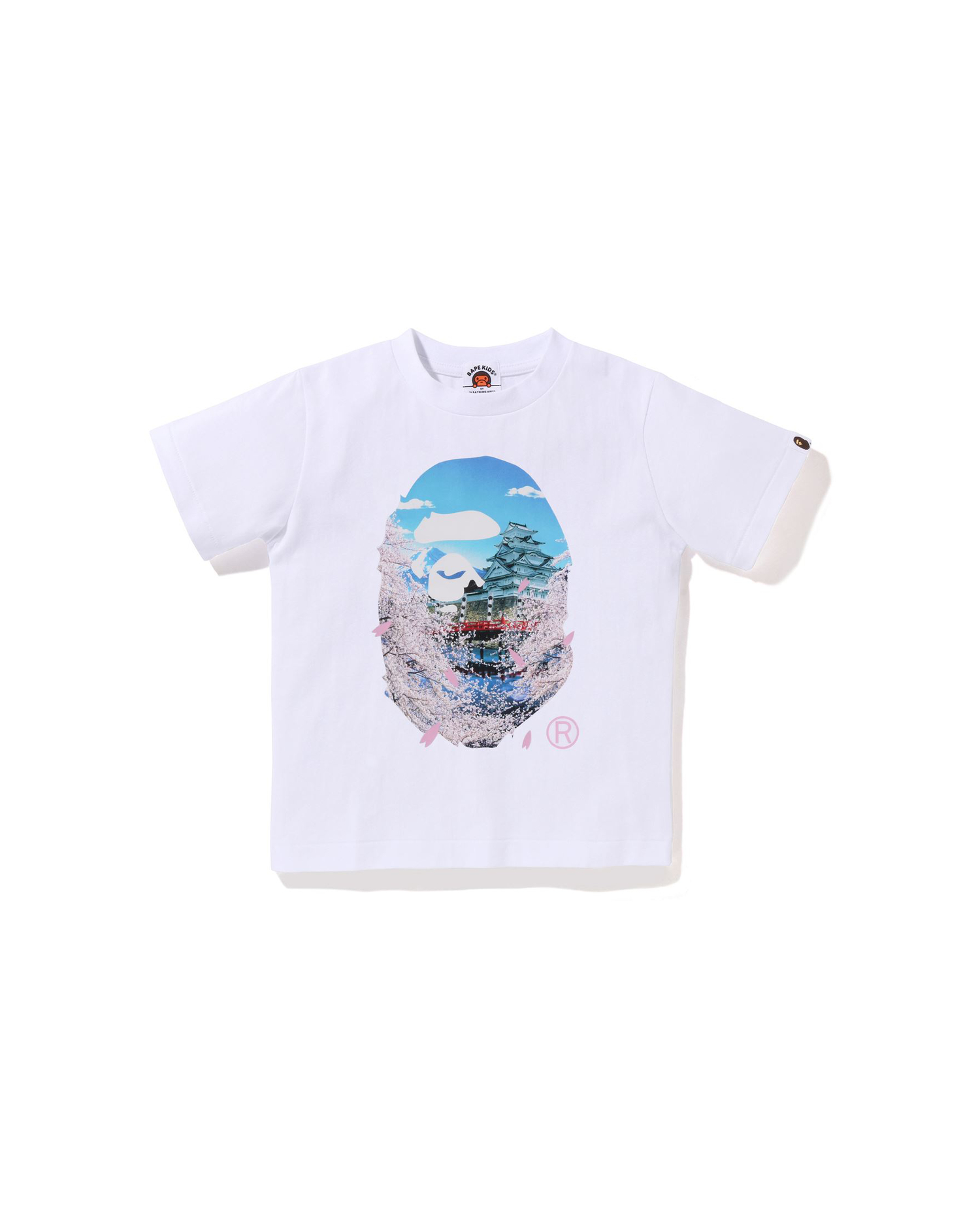 Shop Kids Sakura Photo Ape Head Tee Online | BAPE